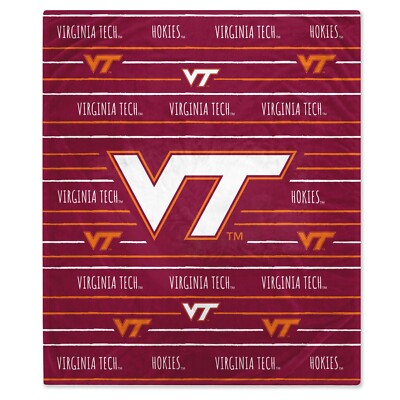 Virginia Tech Hokies NCAA 60" x 80" Logo Stripe Flannel Blanket ...