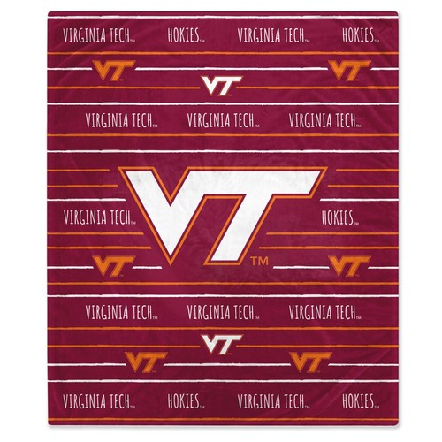 Virginia Tech Hokies NCAA 60" x 80" Logo Stripe Flannel Blanket ...