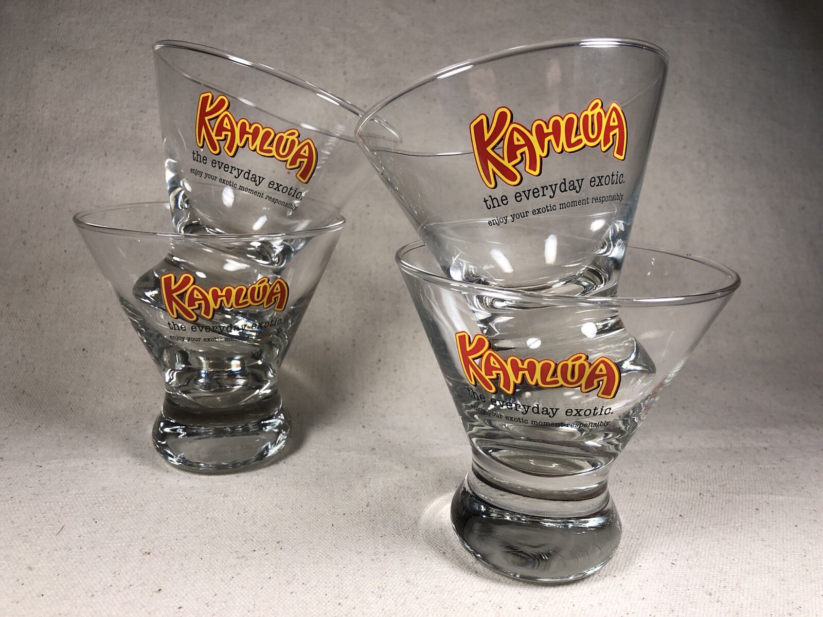 KAHLUA Cocktail Lo Ball Glasses Flared Weighted | Set of 4 | The ...