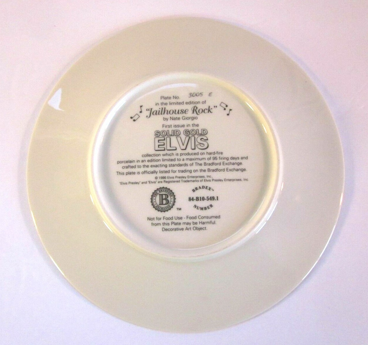 Elvis Presly Jailhouse Rock Plate Bradford Exchange Solid Gold Elvis ...