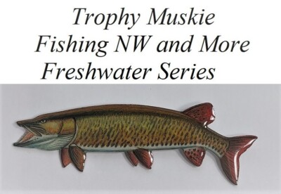 "1" Trophy Muskie Hat or Lapel Pin - Freshwater Series | eBay