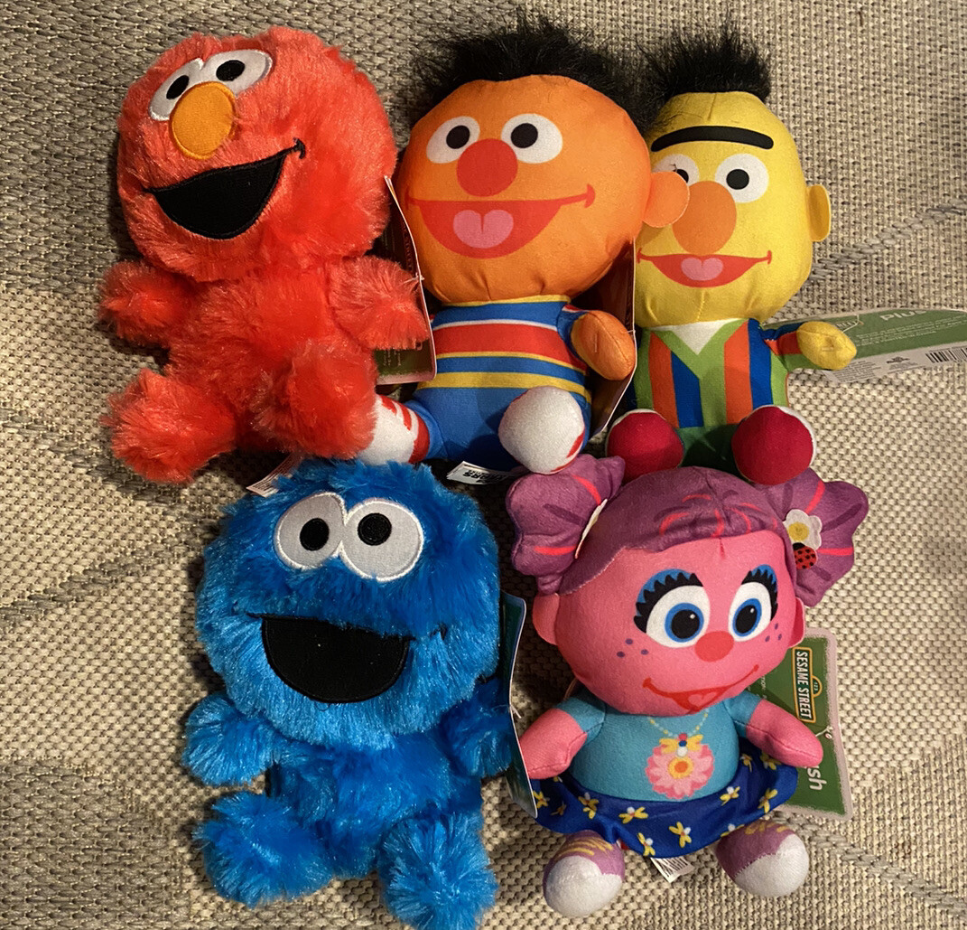 Toy Factory Plush 7" Sesame Street Lot 5 Bert, Ernie, Elmo, Zoe, Cookie ...
