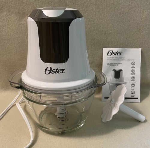 Oster 3-Cup Mini Food Chopper with Durable Glass Bowl & Storage Lid 2 ...