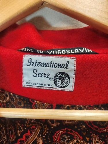 Vintage International Scene Womens Double Breasted Blazer Red Wool Coat ...