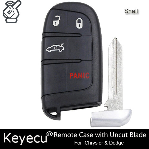 4 Button Black Remote Key Shell Car Fob for Dodge Chrysler Jeep - M3N ...