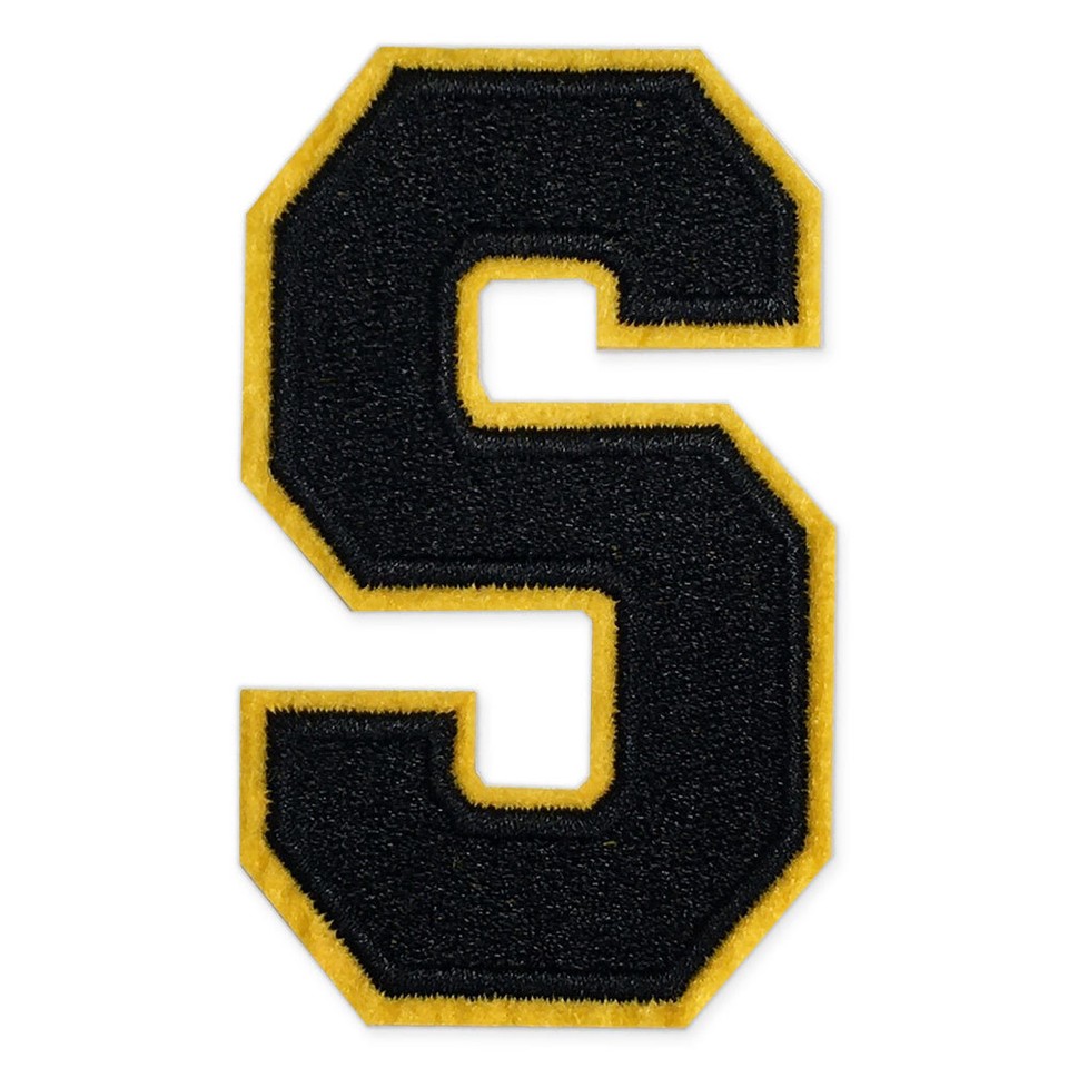 3" Embroidered Iron-On Alphabet Letter Patches, 1 pc, TR-12249 (Black ...