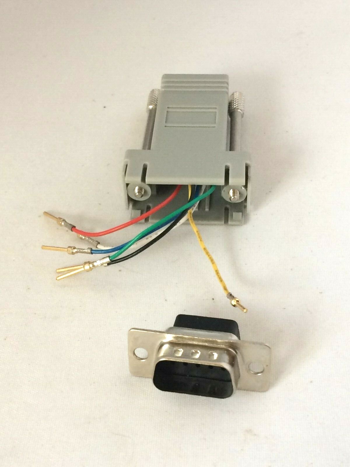 MODULAR ADAPTER DB9M TO RJ11 / 12 6 WIRE GOLD PINS RS232 GREY | eBay