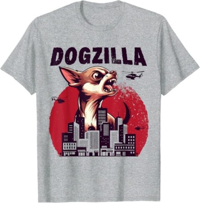 Dogzilla Funny Giant Chihuahua Doggo Cute Dog in City T-Shirt | eBay