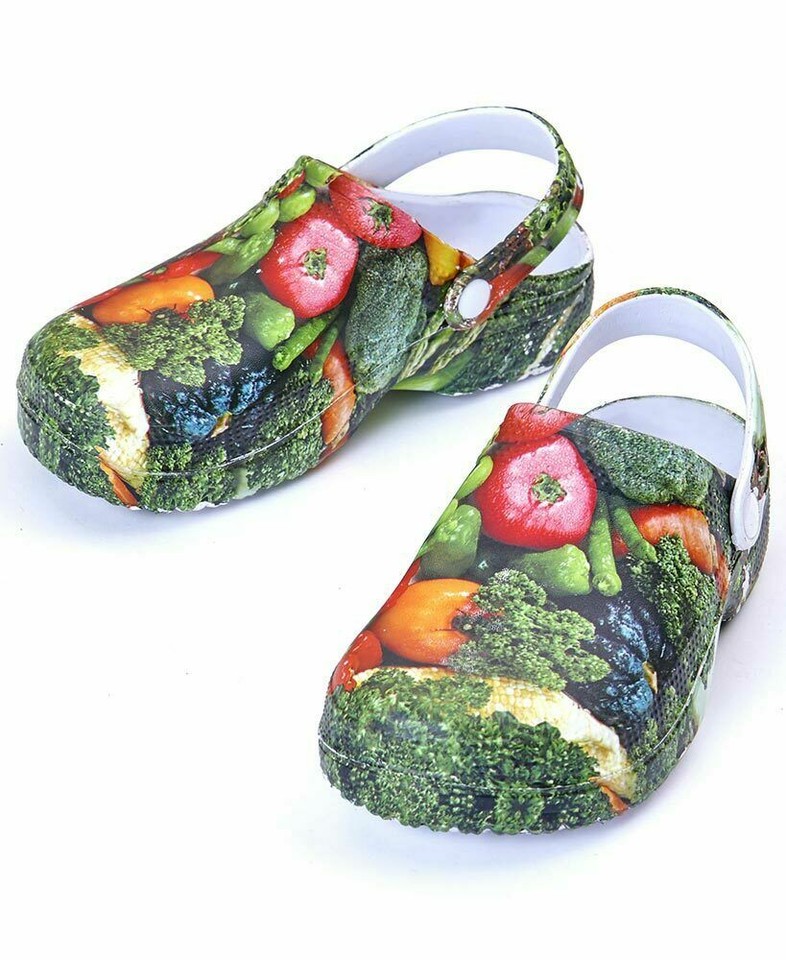 GARDEN CLOGS VEGETABLE PATTERN | eBay
