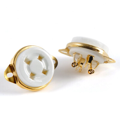2pcs 4Pin Ceramic Tube Socket Gold Plate 300B 6A3 UX4 Valve Base for ...