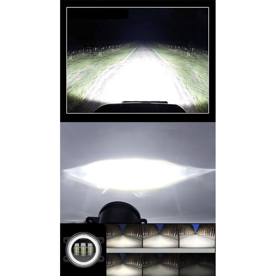 LED Fog Lights 2525SMD LEDs Cast Aluminum Shell PU Bracket Three ...