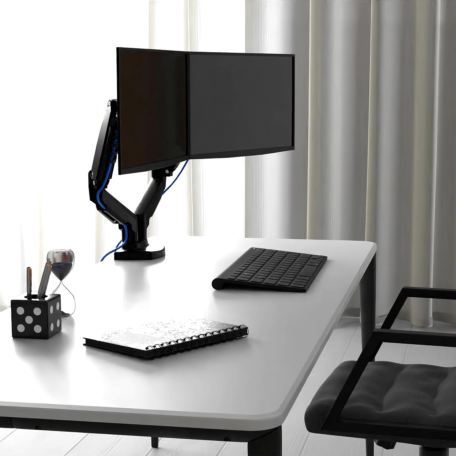 Poppstar Monitorhalterung Tisch höhenverstellbar für 17" - 27" Monitore ...