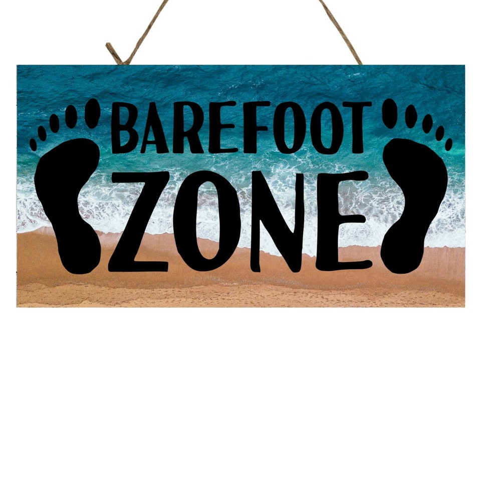 Barefoot Zone Beach Printed Handmade Wood Sign | eBay