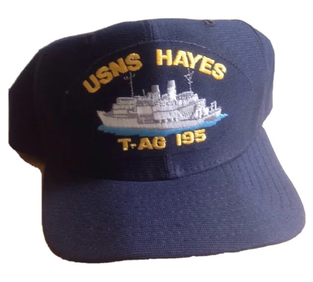 USNS HAYES T-AG-195 T-AG195 BASEBALL CAP HAT, NAVY BLUE, NEW NWOT | eBay