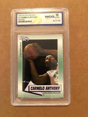 CARMELO ANTHONY ROOKIE 2002 ROOKIE REVIEW #8 CARD WCG GEM MINT 10 | eBay