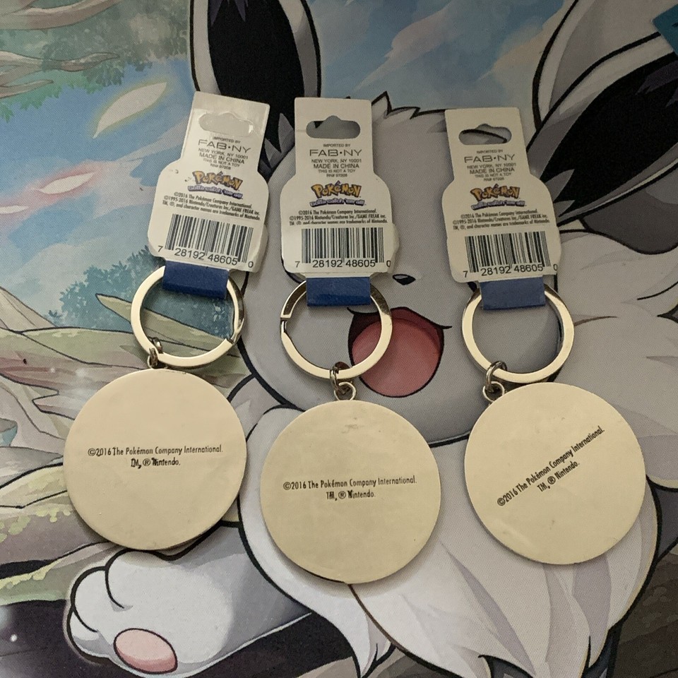 Pokémon- 3 Metal Pokeball Keychains! (Key Ring) | eBay