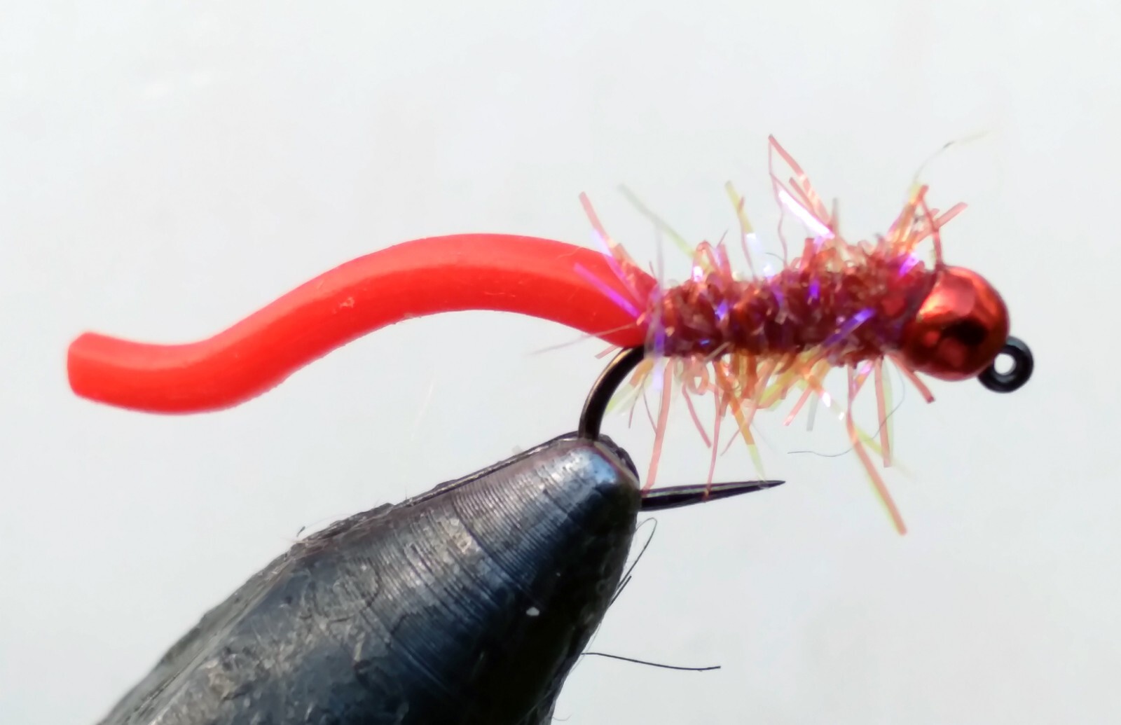6 Red Tungsten Wonky Squirmy Worm weighted Wormy Fly Barbless | eBay