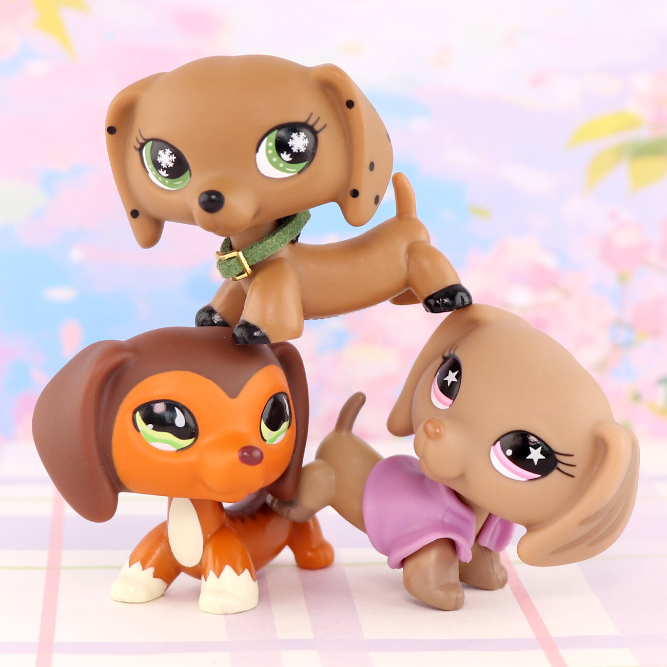 Pet Shop LPS Dachshund #932 #675 081 3pcs dog Cute Kids Gift lps Toys ...