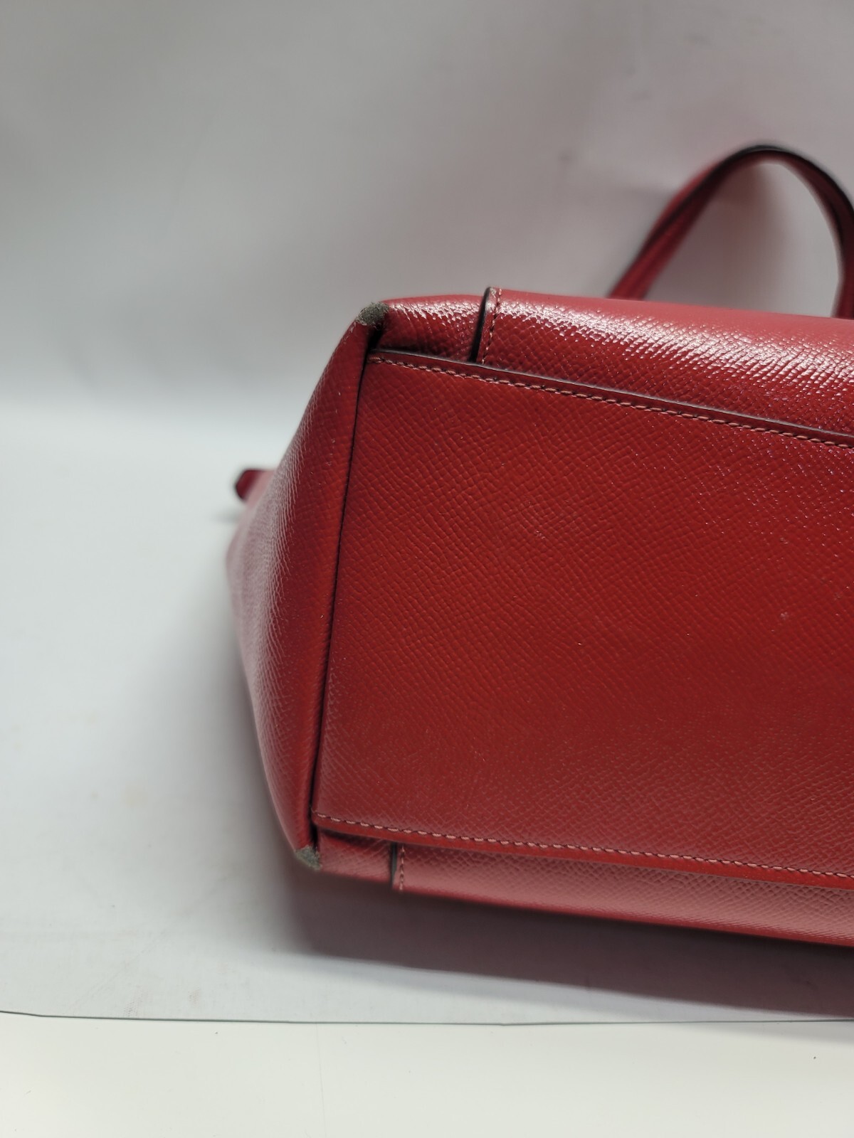 Coach Ava Crossgrain Leather Top Zip Tote Bag Red F31970 Shoulder ...