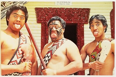 Maori Warriors Traditional Challenging Stance Rotorua New Zealand ...