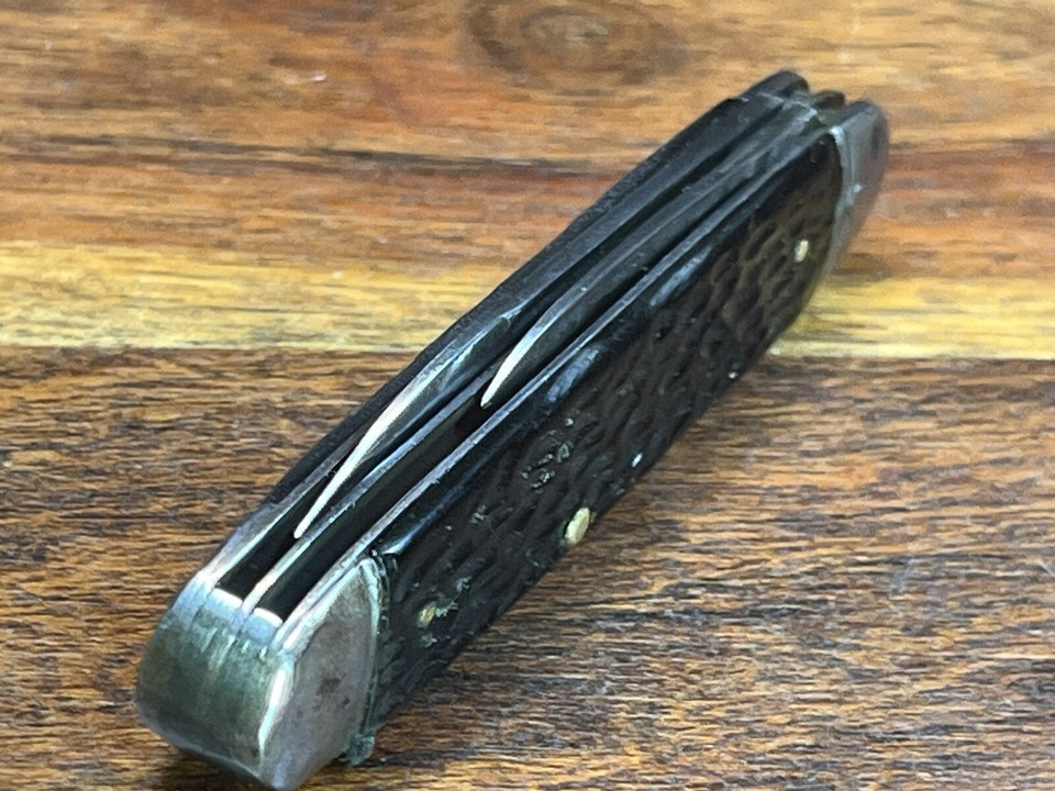 Vintage BOKER USA Black Jigged Equal End Jack Knife | eBay