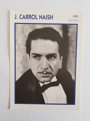J. CARROL NAISH - CARTE FICHE CINEMA PORTRAIT DE STAR | eBay