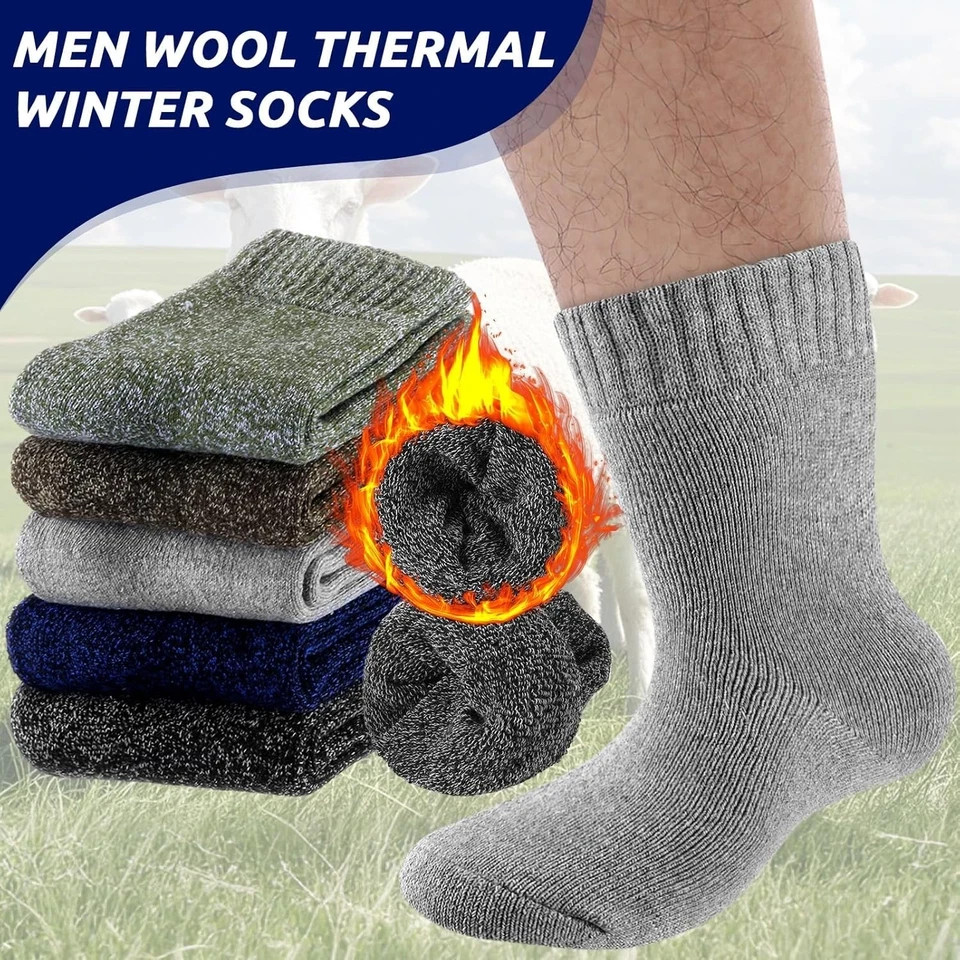 10 Pairs XXL Thermal Warm Winter Socks for Men Size 15-18 Wool Extra ...