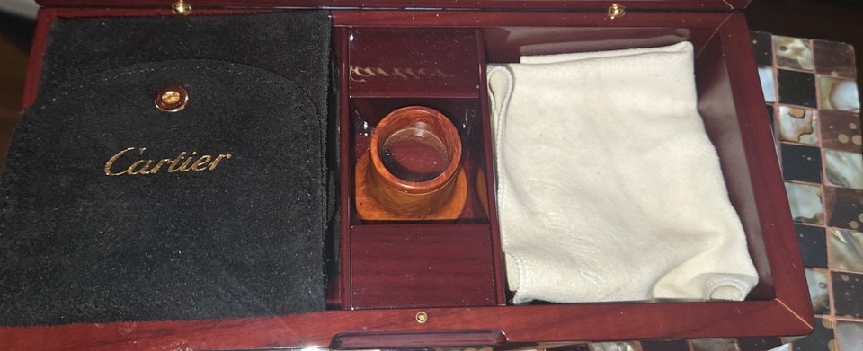 Genuine Cartier Jewelry Mahogany Watch Wooden Box VIP Gift Item w ...