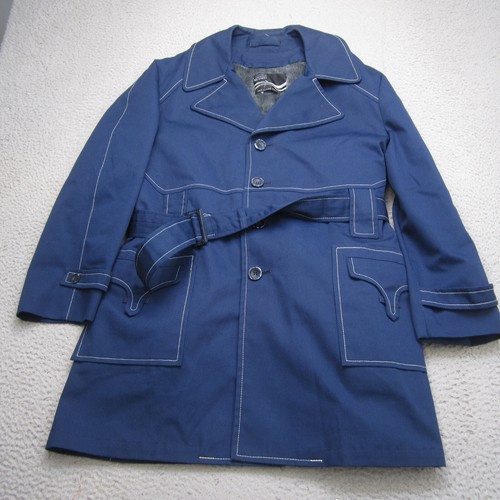Vintage Montgomery Ward Jacket Mens Large Blue Denim Trench Lined ...
