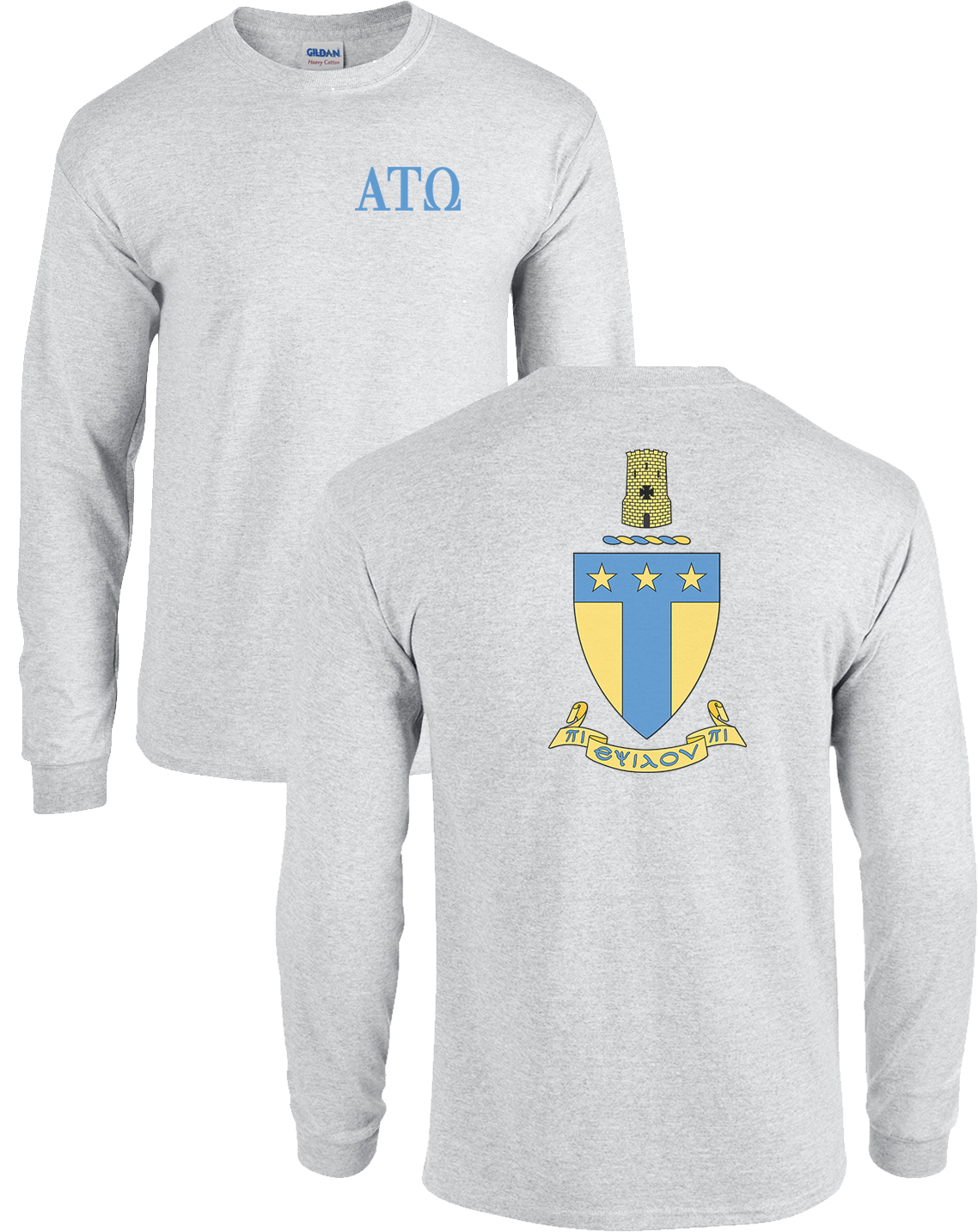 Alpha Tau Omega Fraternity Crest Long Sleeve Shirt ATO Coat of Arms ...