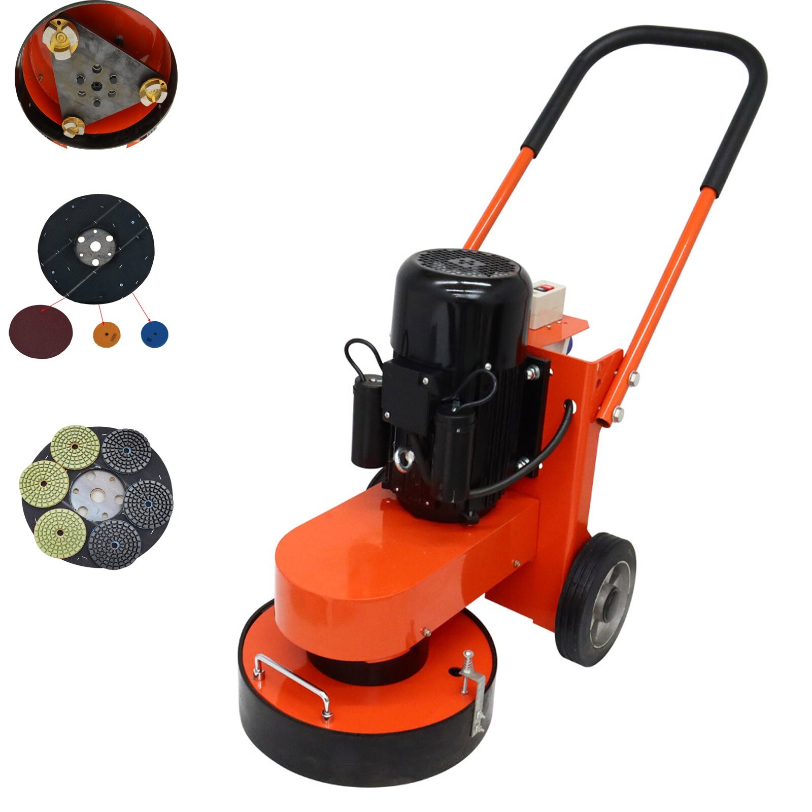 Concrete Floor Grinder Hand-push Cement Polishing Sander Buffer Machine ...