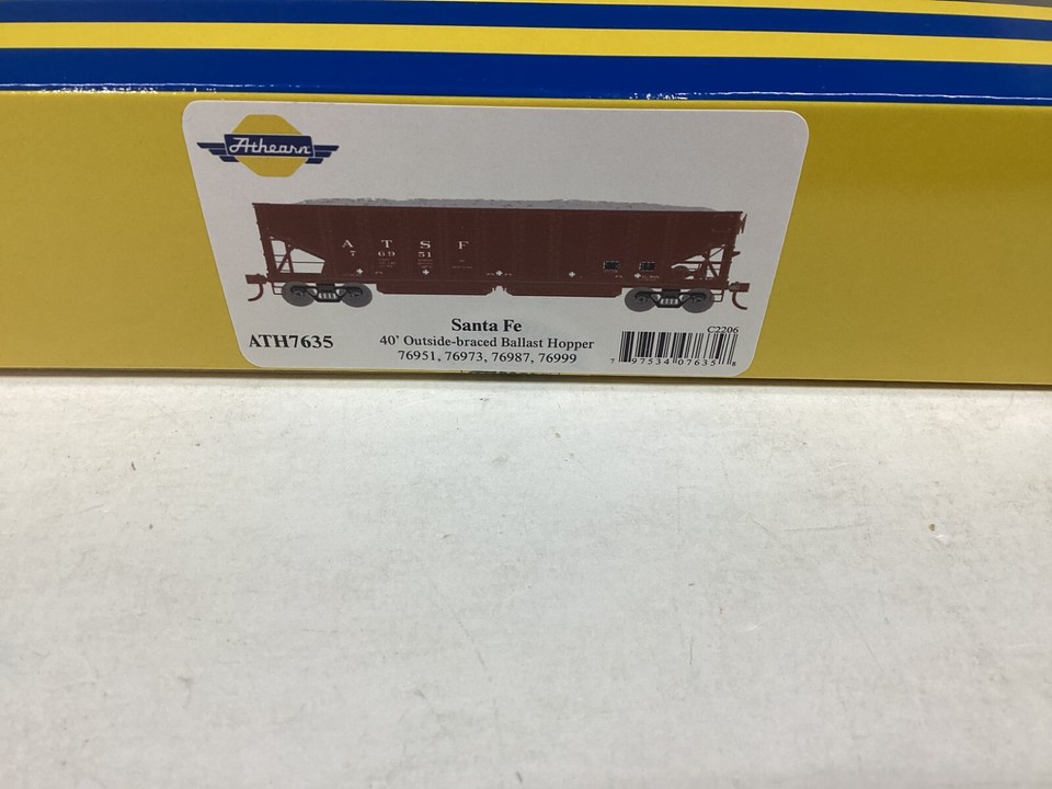Athearn #7635 HO scale “Santa Fe” 40' ob ballast hopper (4 pack) | eBay