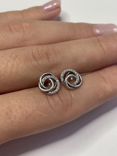 Pandora #291076C01 Family Always Encircled Stud Earrings with Clear CZ ...