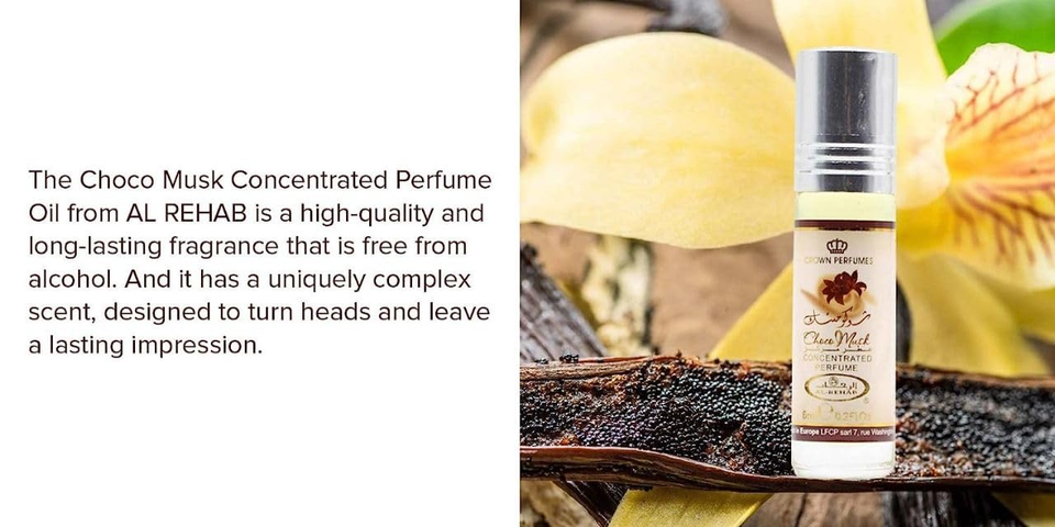 Al-Rehab Choco Musk Concentrated Perfume Rollerball for Unisex 6 ml NEW ...