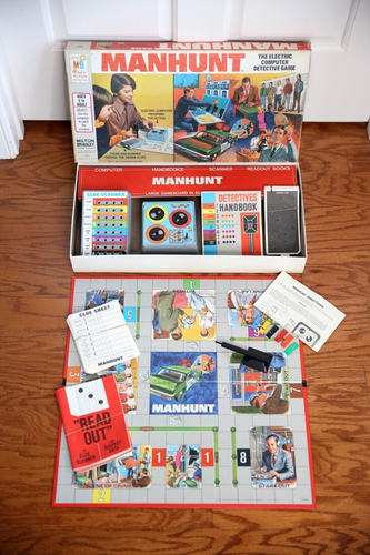 Vintage 1972 Milton Bradley MANHUNT Board Game Computer Detective toy ...