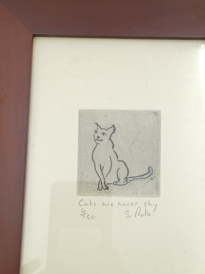 Limited Edition Sonia Rollo 'Cats Are Never Shy' Cat Etching - 6/150 ...