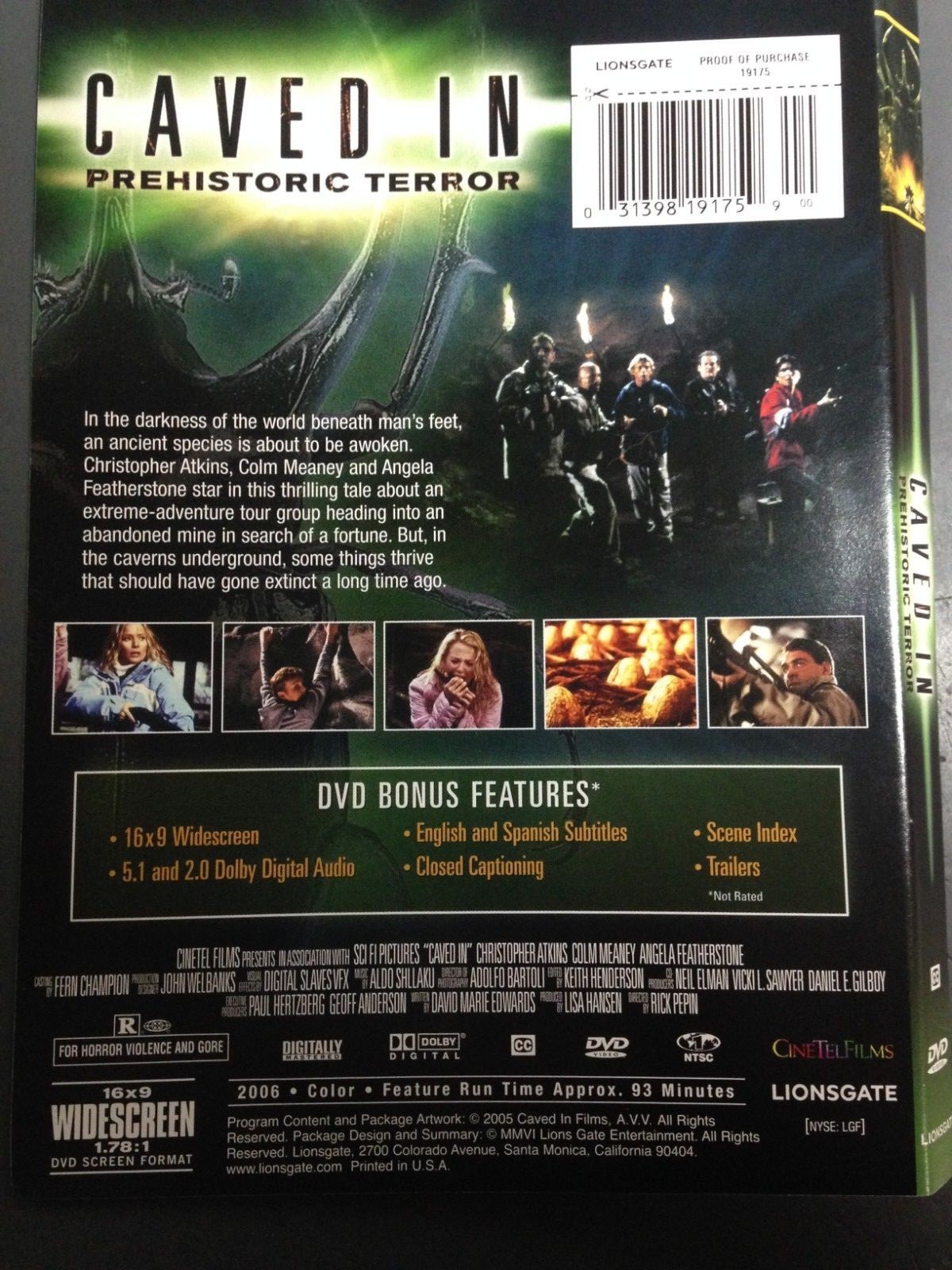 Caved In (DVD, 2006) Christopher Atkins, Colm Meaney, Angela ...