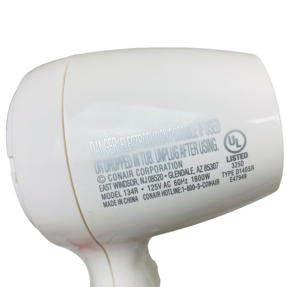 Conair 1600 Watt Wall Mount Hair Dryer W/ Night Light Hairdryer 134R ...