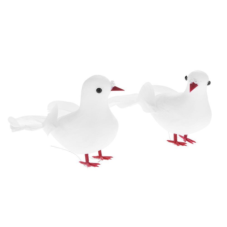 2pcs Garden Birds Model Photo Props Artificial Peace Doves for ...