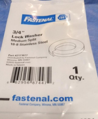 3/4 inch Lock Washer Medium Split GRD 18-8 Stainless Steel 1 Qty ...