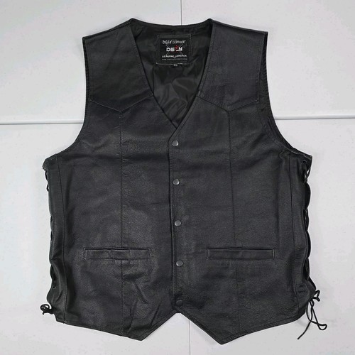 Defy Leather Men XL Biker/Motorcycle Conceal Carry Adjustable Vest Gun ...