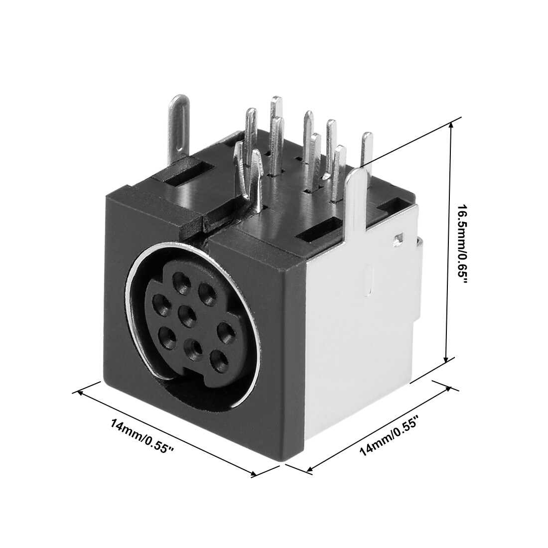 2pcs S-video PCB Mount 8 Pin Din Socket Audio Video Connector Black ...