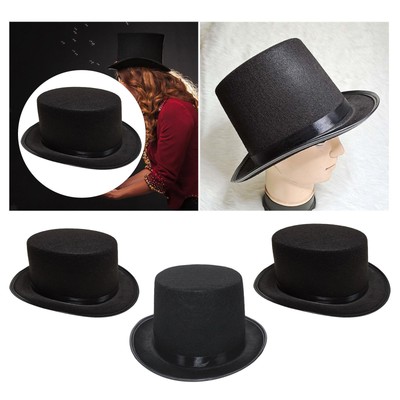 Black Hat Party Hats Adults Unisex Magician Butler Hat Funky Fedoras ...