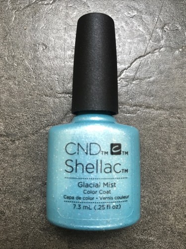 Genuine CND Shellac Gel UV LED Nail Polish Glacial Mist Blue Glitter ...