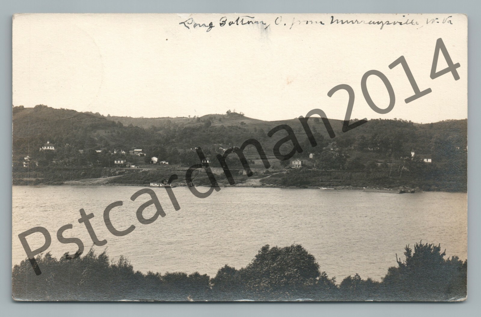 Long Bottom Ohio from Murraysville WV Photo RPPC Rare Antique River ...