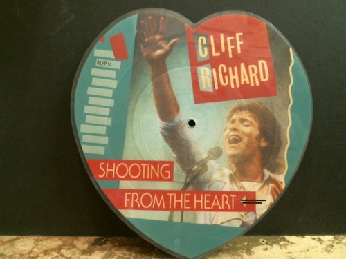 CLIFF RICHARD Shooting From The Heart 7" single SHAPED PICTURE DISC EX ...