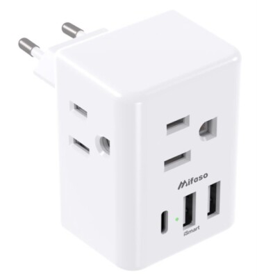 Mifaso iSmart European Intl Travel Power Plug Adapter 6-IN-1 Outlet ...
