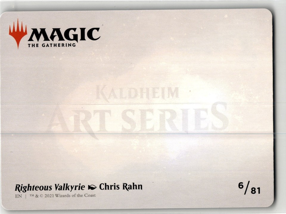 2021 Magic: The Gathering - Kaldheim Art Series Righteous Valkyrie 6/81 ...