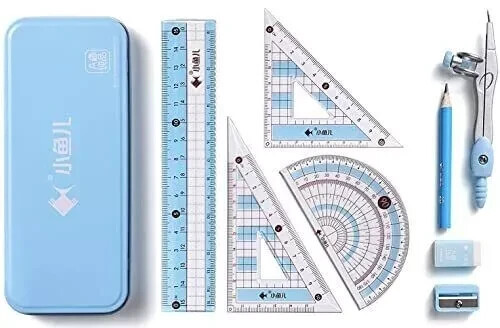 8 Pieces Math Geometry Kit Set Student Supplies with Shatterproof Iron ...