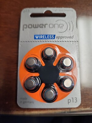 NEW 6 pcs Power One PowerOne Hearing Aid Batteries size P13 | eBay